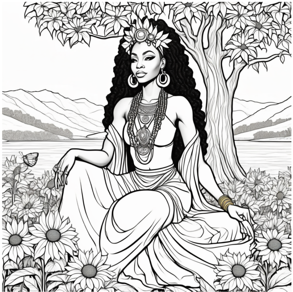 Orisha Oshun Coloring Book - Single Page